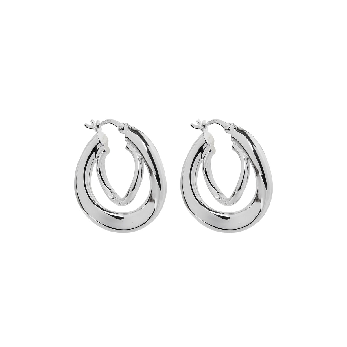 sterling silver 22mm x 5mm double hoops, lever clasp | Handcraft Studio